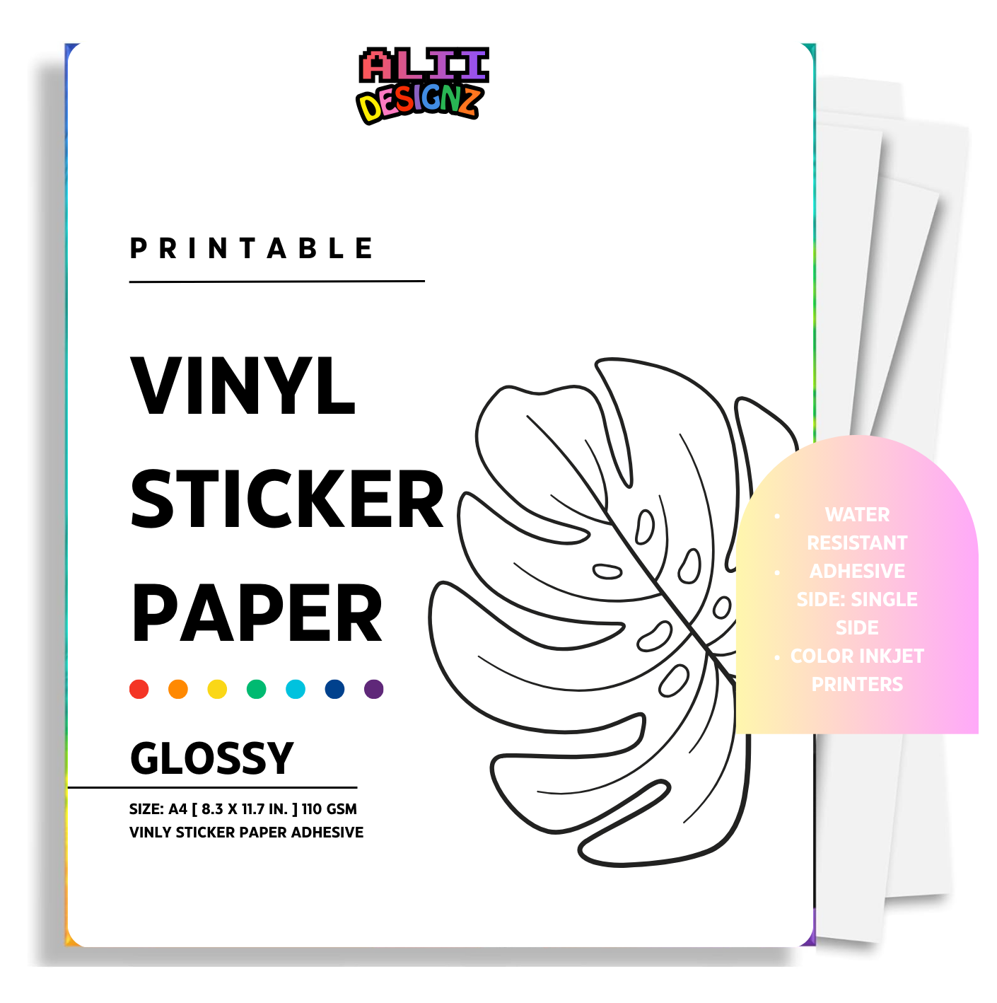 VINYL STICKER PAPER | GLOSSY [A4] – Alii Designz